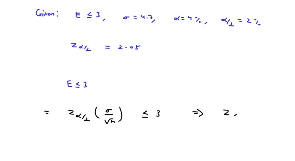 SOLVED: To construct a 96% confidence interval with a margin of error ...