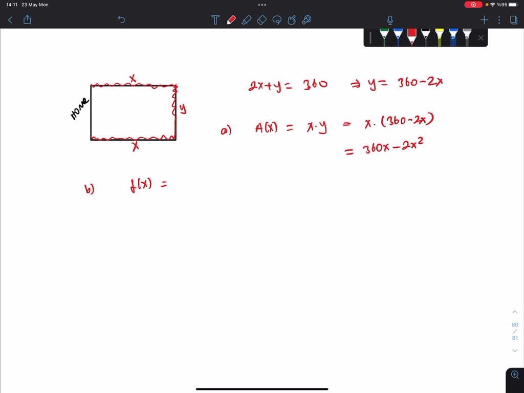 SOLVED: Ryan has 280 meters of fencing He will use it to form three ...