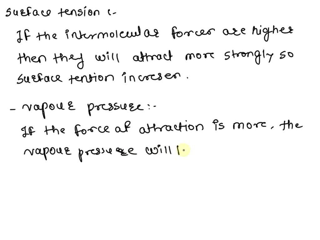 SOLVED: Describe the properties of liquids (surface tension, viscosity ...