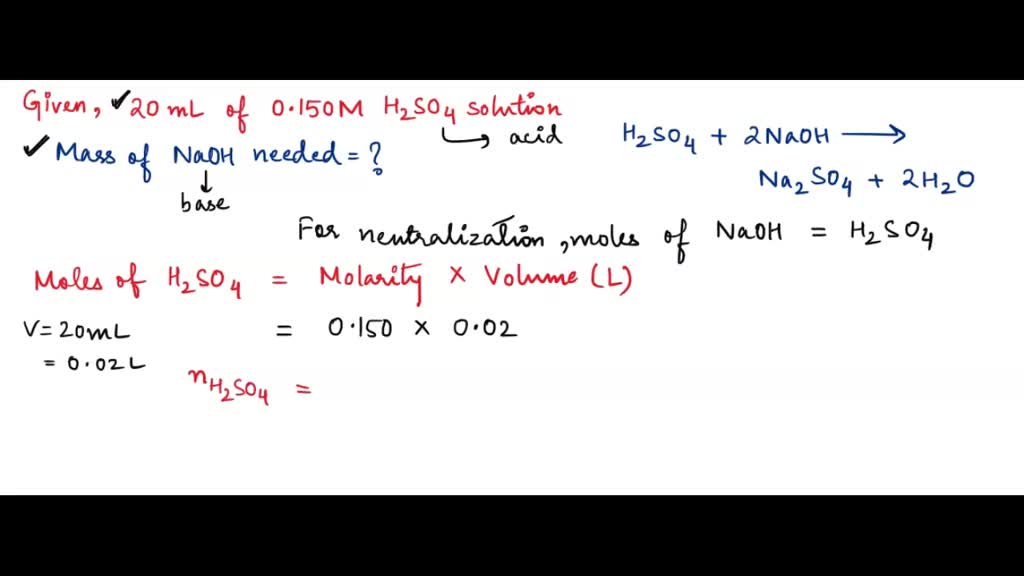 SOLVED: How many mL of a 1.875 M NaOH solution are needed to neutralize all of the protons in 15 ...