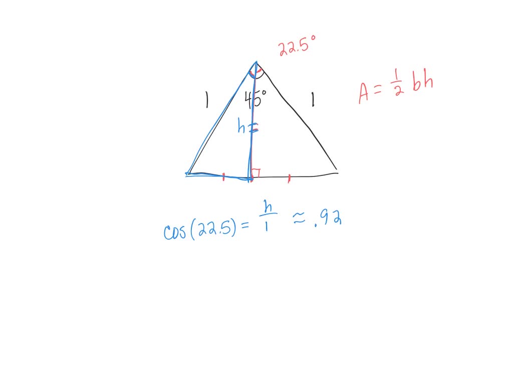 SOLVED: (3 points) Suppose you have an isosceles triangle, and each of ...