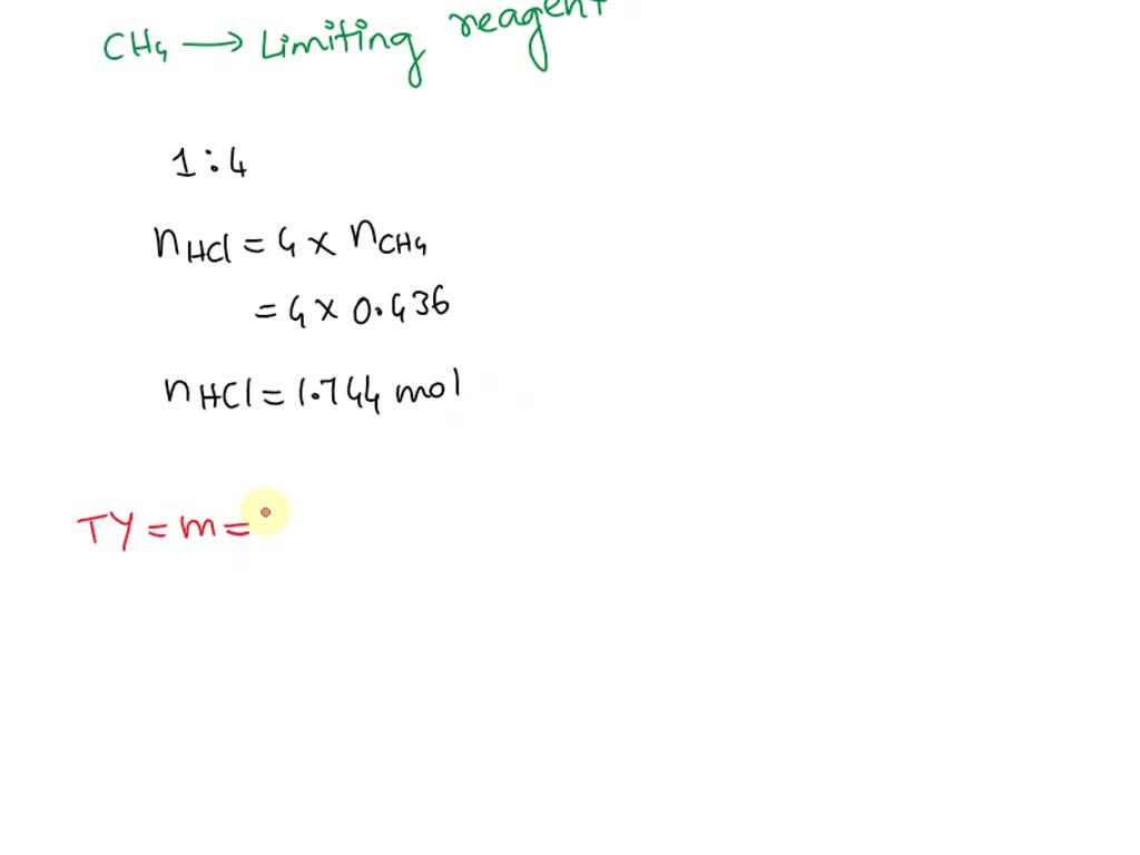 SOLVED: Texts: Methane gas (CH4) reacts with chlorine gas (Cl2) to ...