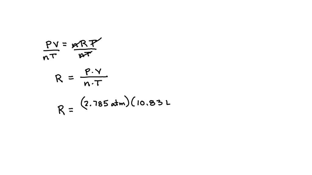 SOLVED: The ideal gas law relates the amount of gas present to its ...