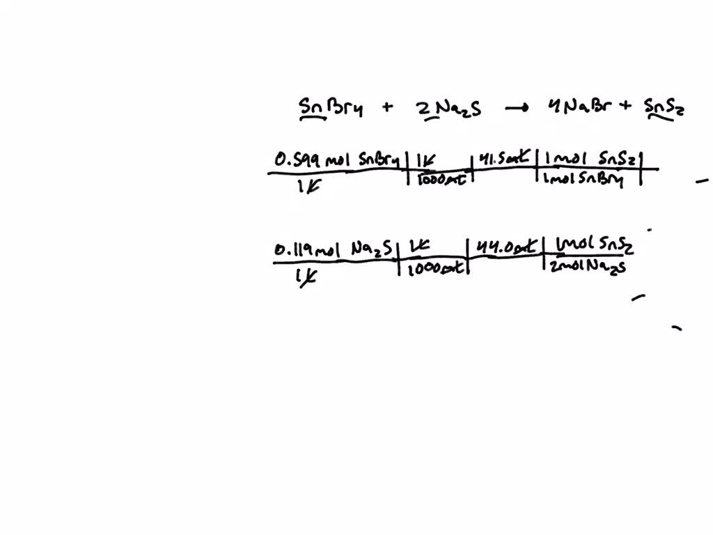 SOLVED: Tin(IV) sulfide, SnS2, a yellow pigment, can be produced using ...
