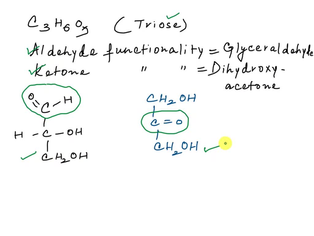 SOLVED: Draw the ketose and aldose forms of a monosaccharide with the ...