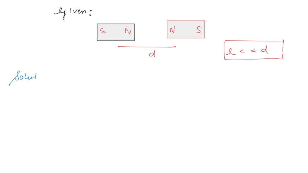 SOLVED: Two small bar magnets are placed in a line with like poles ...