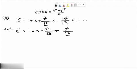 The definition of hyperbolic cosine of x is cosh(x) = (e^x