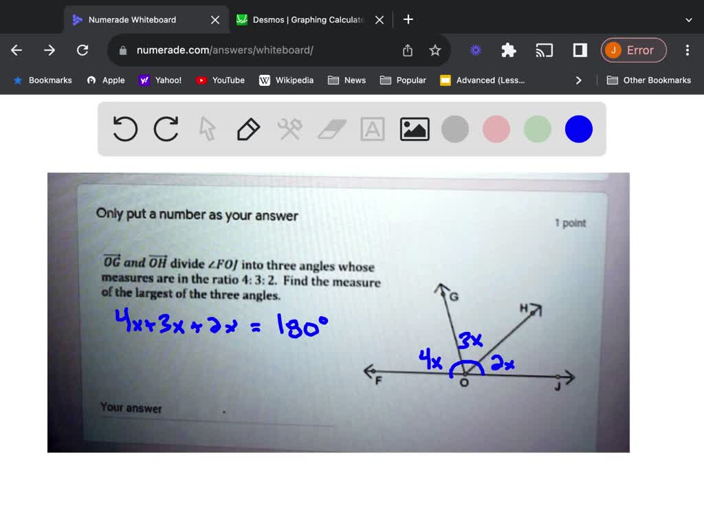 SOLVED: Only put a number as your answer Point OG and OH divide z FO ...