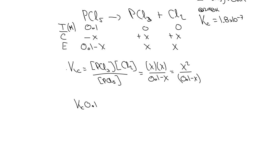SOLVED: Calculate the concentration of PCl3 at equilibrium if 1 mole of ...