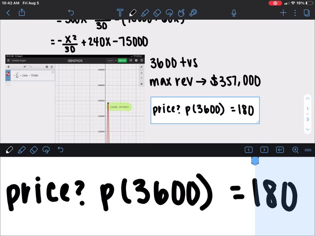 SOLVED: A) The maximum revenue is Type an integer or a decimal. B) The ...