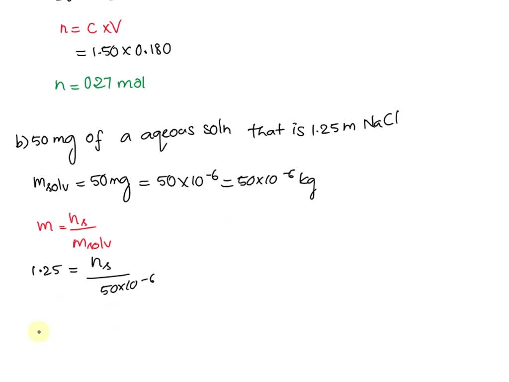 Solved 4 Calculate The Number Of Moles Of Solute Present In Each Of