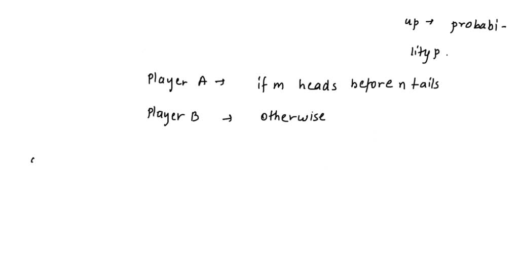 SOLVED: Problem of the points. A coin is tossed repeatedly, heads ... SOLVED: Problem of the points. A coin is tossed repeatedly, heads ...