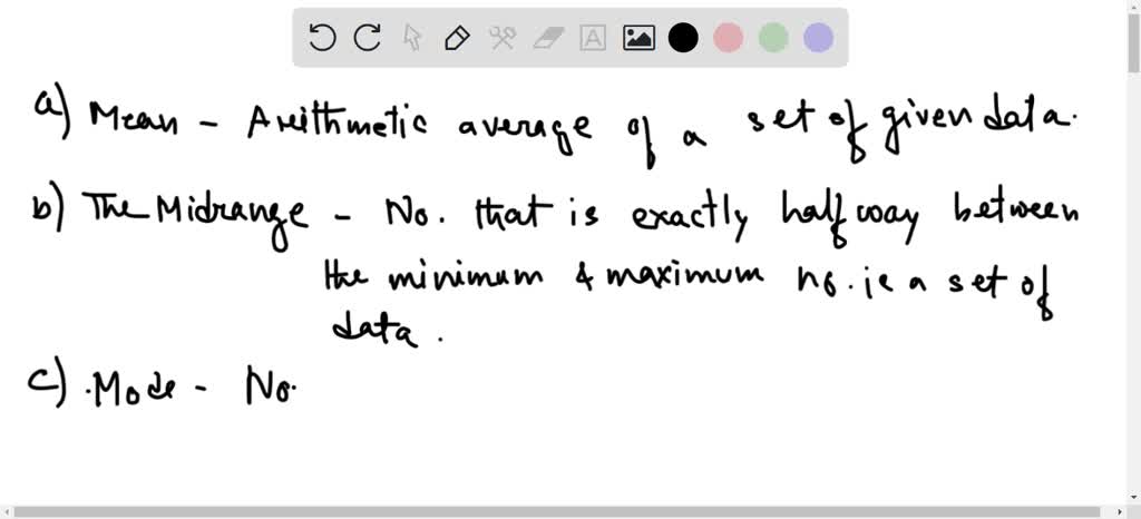 SOLVED: a. Find the mean, median, mode, and midrange. b. Which measure of centr