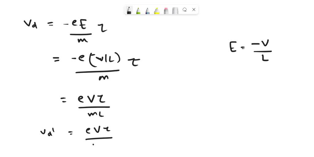 SOLVED: Will the drift velocity of electrons in a current-carrying ...