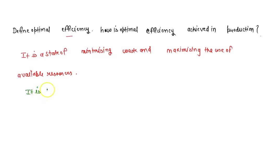 SOLVED: Define optimal efficiency. how is optimal efficiency achieved ...