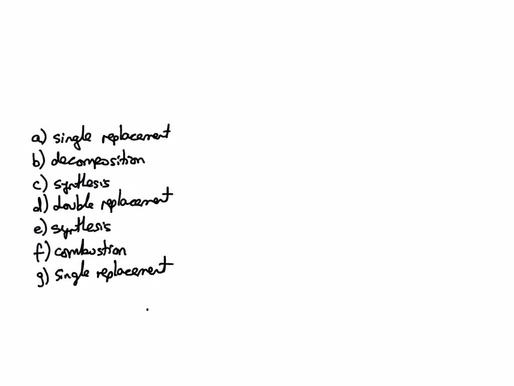 SOLVED: wvhich of the following equations isincorrectly classified as ...
