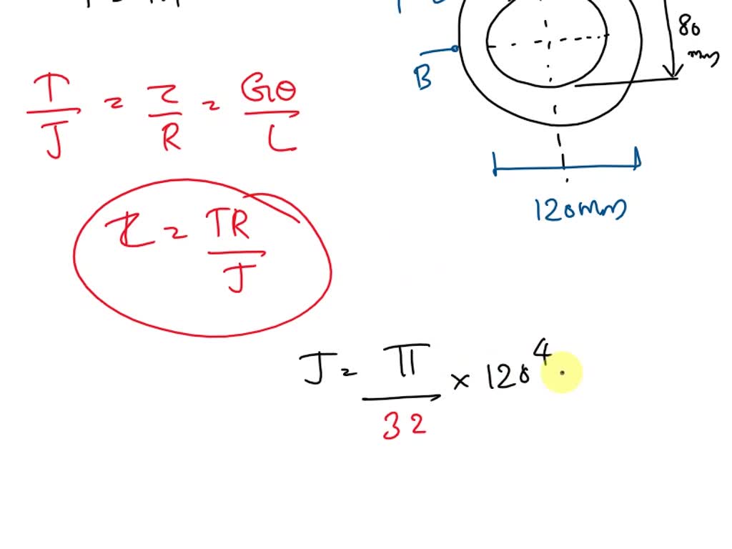 SOLVED: Determine the internal torque, then the maximum shear stress ...