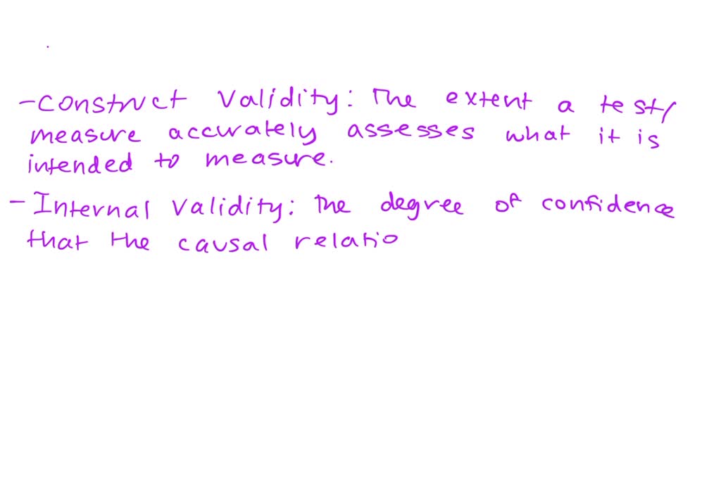 Solved What Is The Difference Between Internal And External Validity