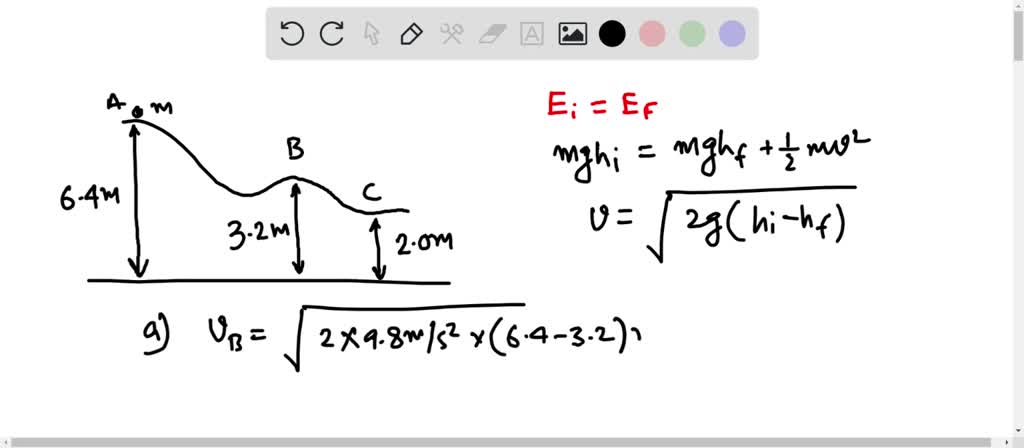 SOLVED: block of mass m = 6.10 kg is released from rest from point @ and slides on the ...