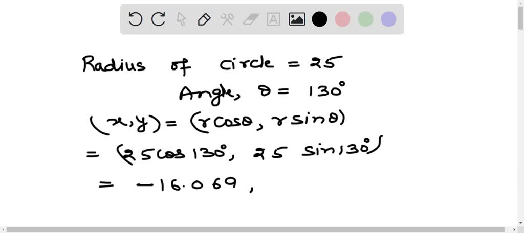 SOLVED: Find the coordinates of a point on a circle with radius 25 ...