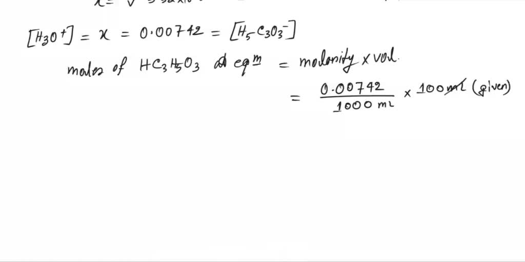 SOLVED: Calculate the pH and percent ionization of lactic acid in a solution prepared by mixing ...