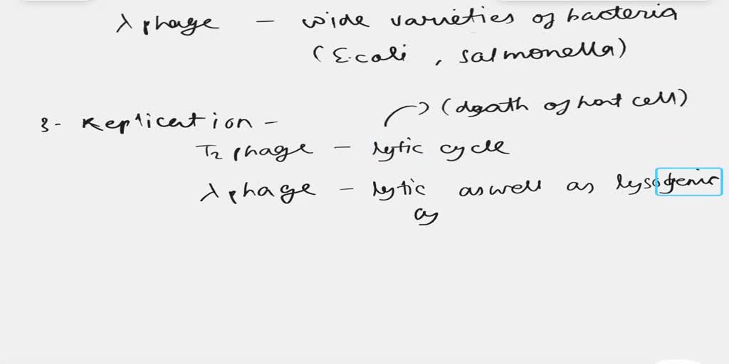 Solved How Is The Replication Cycle Of Lambda Phage Different From That Of T4