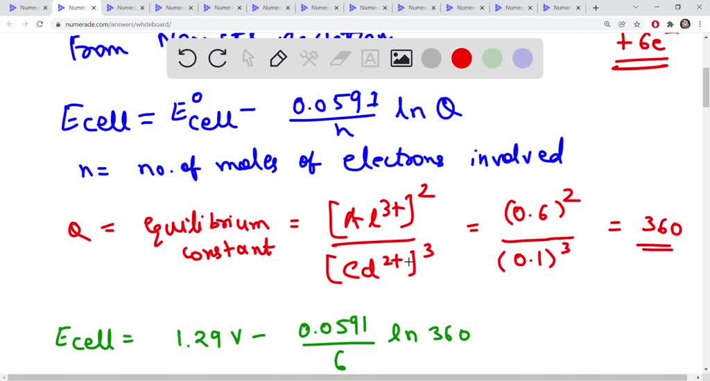 SOLVED: The value of E" for the following reaction is 1.47 V. What is ...