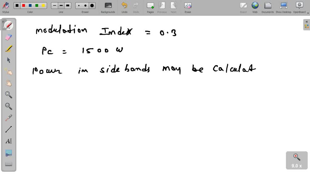 SOLVED: 'For modulation coefficient of m = 0.3 and an unmodulated ...