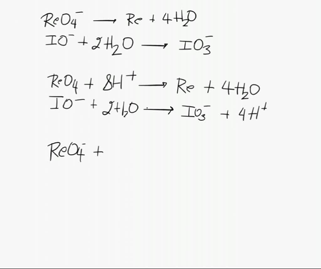 SOLVED: Complete and balance the following redox reaction in acidic ...
