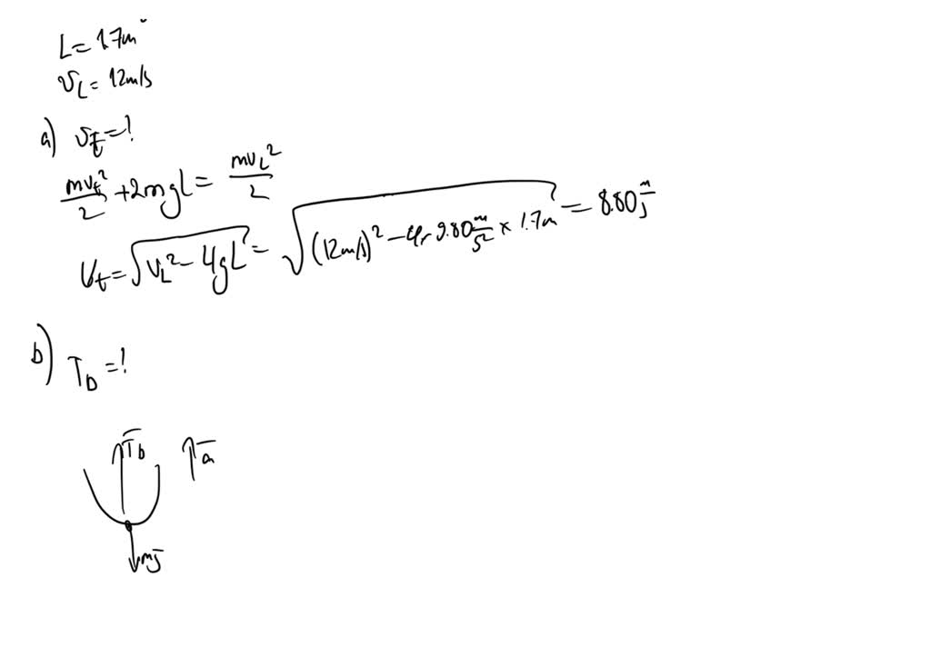 SOLVED: A 1.2 kg ball at the end of a 1.5 m string swings in a vertical ...