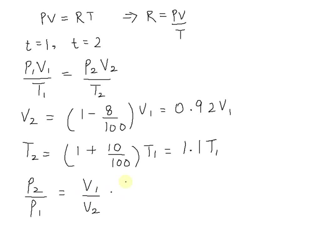 SOLVED: 2 [5 marks] The pressure P volume V and temperature T of a gas ...