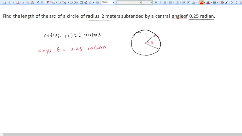 SOLVED: Finding the Length of an Arc of a Circle Find the length of the ...