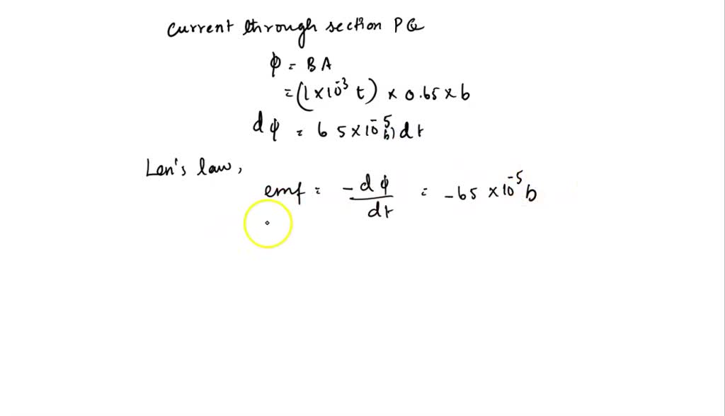 SOLVED: Find the current through section PQ of length L = 65.0 cm in ...
