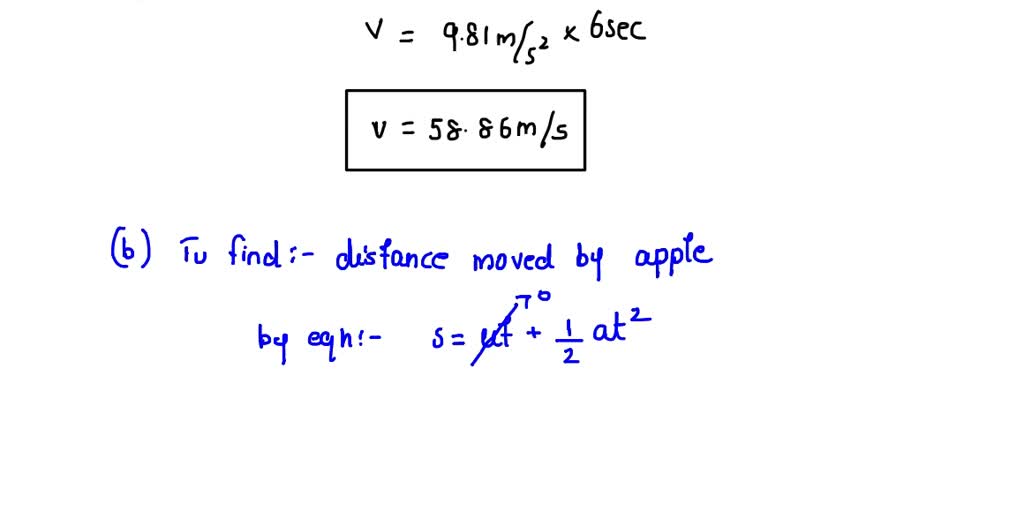 SOLVED: An apple drops from a tree and hits the ground in 6 seconds. A ...
