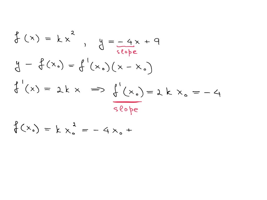 SOLVED: Find k Such that line is tangent to the graph of the function ...