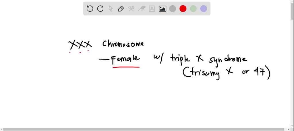 SOLVED: QUESTION 9 In humans, if someone has XXX chromosomes, what is ... SOLVED: QUESTION 9 In humans, if someone has XXX chromosomes, what is ...