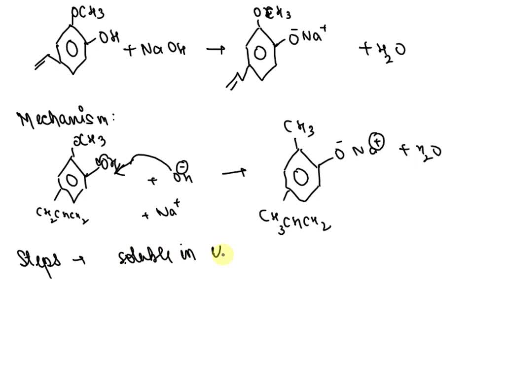 SOLVED: Draw the reaction of eugenol with NaOH and show the product ...