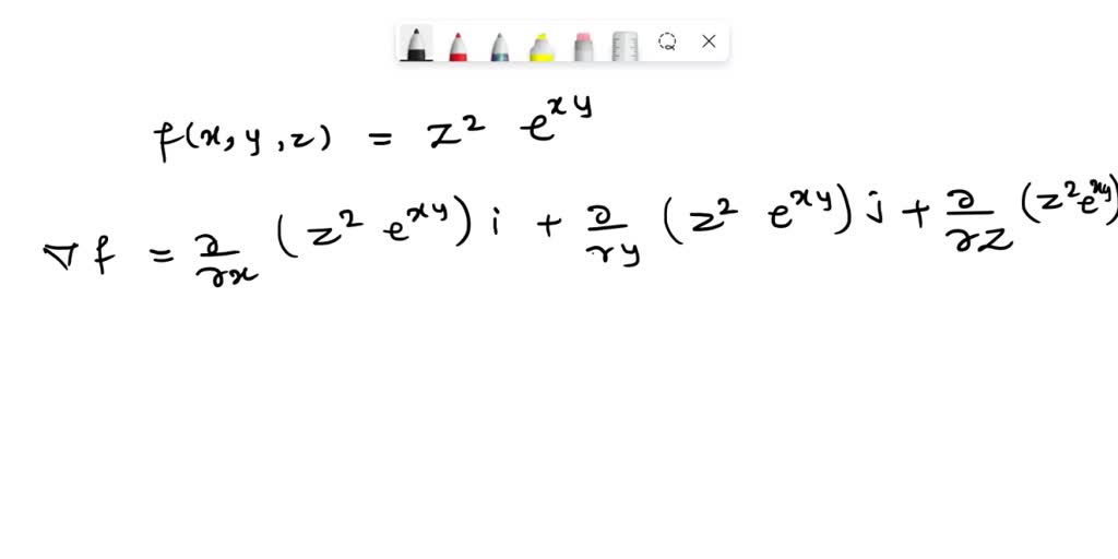 SOLVED: Let f(x, y, z) = xy2z2. Calculate the unit vector which points in the direction of the ...