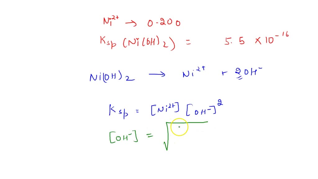 SOLVED: Precipitation calculations with Ni? andPb?+ Use the solubility ...