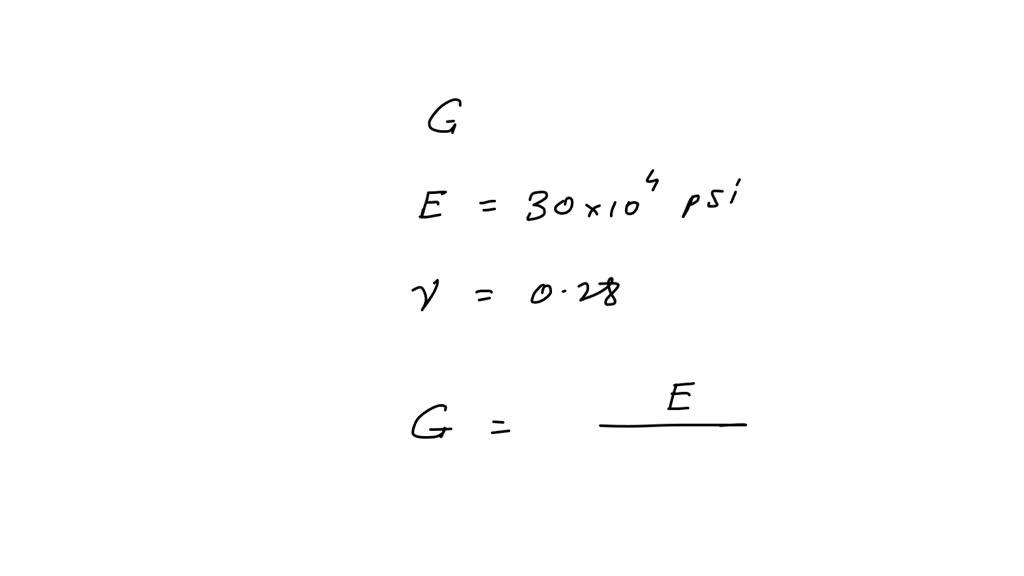 SOLVED: compute the shear modulus of elasticity 30 x 10⁶ psi and ...