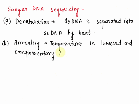 outline the steps involved in sanger or chain termination dna ...