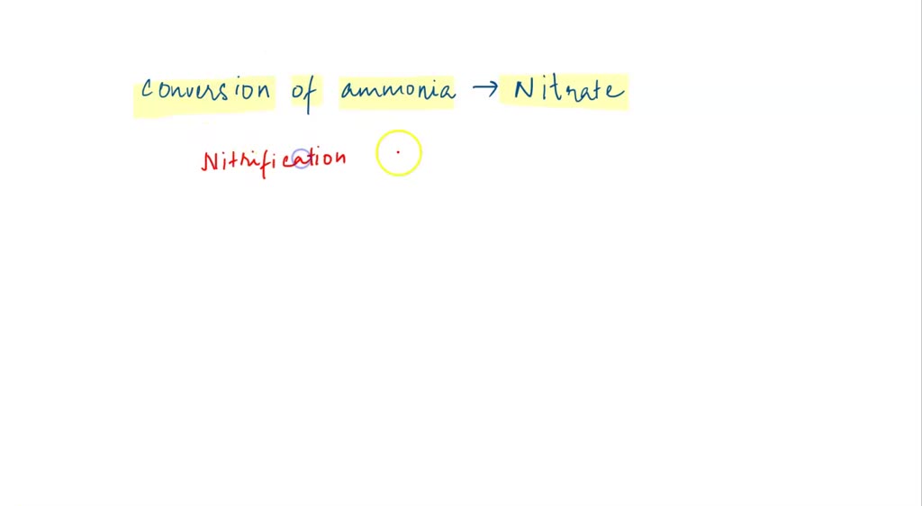 SOLVED: The conversion of ammonia to nitrate, known as , is a two-step ...