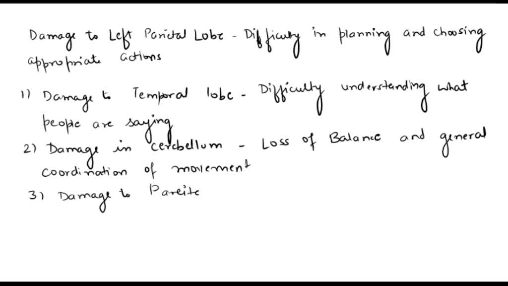 SOLVED: Glenda suffered damage to her left parietal lobe as a result of ...