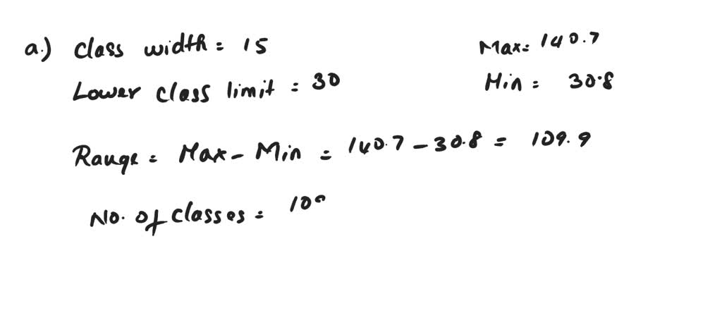 Construct A Frequency Distribution Using A Class Width Of 15 And Using 1022