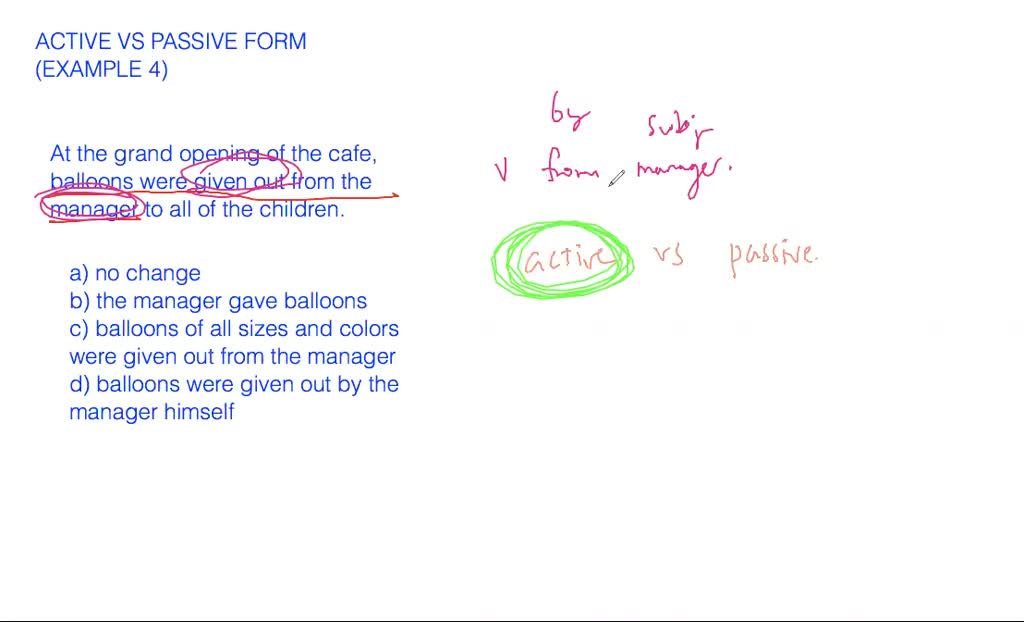 active vs passive form - example 1 | Numerade