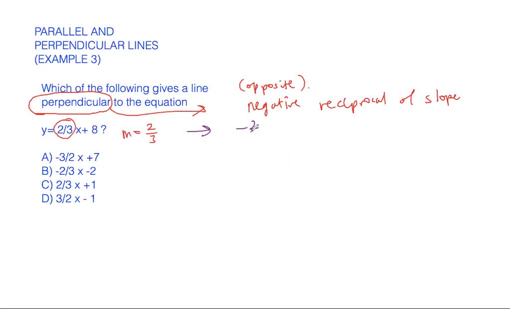 parallel and perpendicular equations - example 1 | Numerade