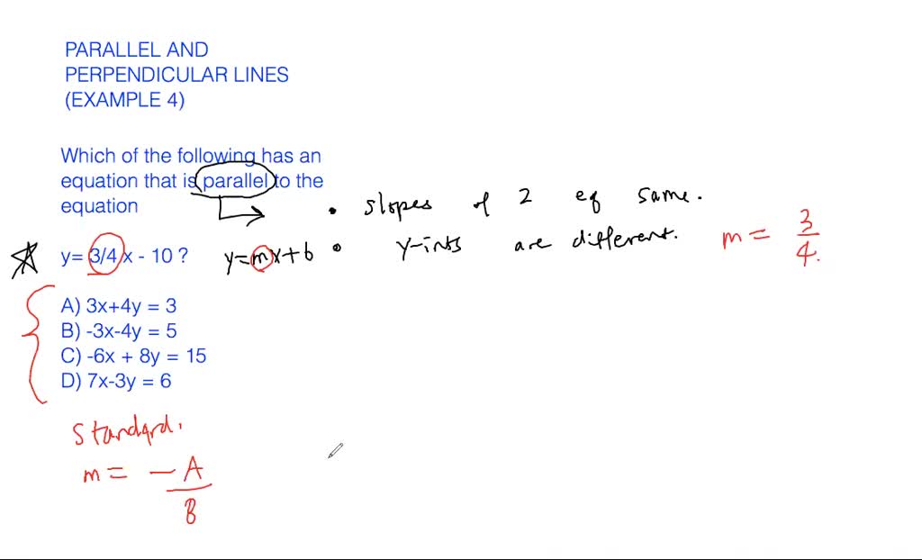 parallel and perpendicular equations - example 1 | Numerade