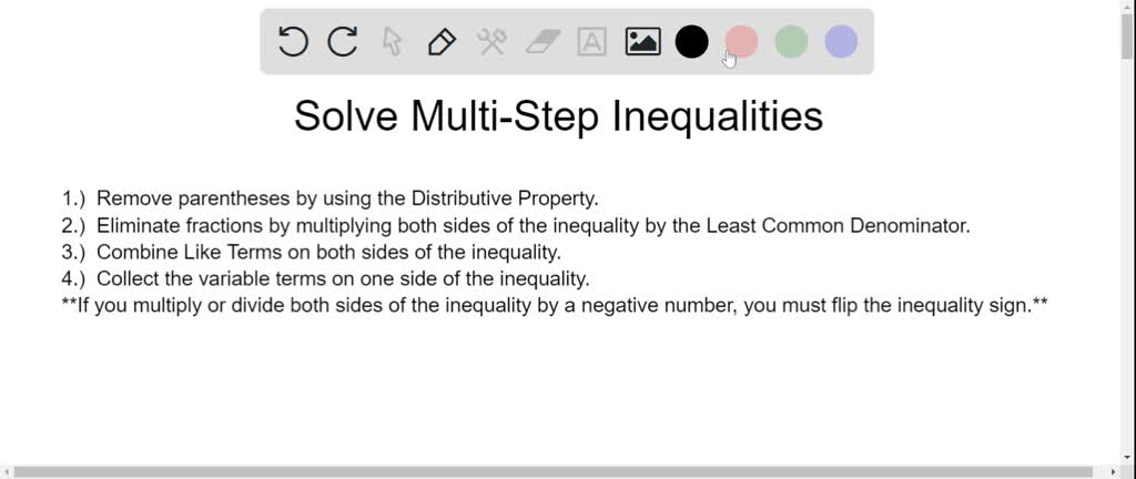 Solve multi-step inequalities - example 1 | Numerade