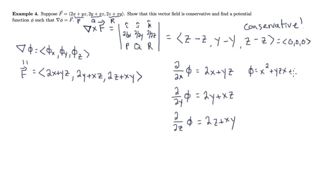Conservative fields and potential functions - example 3 | Numerade Conservative fields and potential functions - example 3 | Numerade