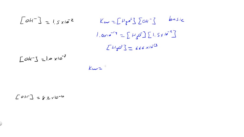 Autoionization of water and ph - example 1 | Numerade